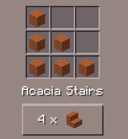 Acacia Stairs: Minecraft Pocket Edition: CanTeach